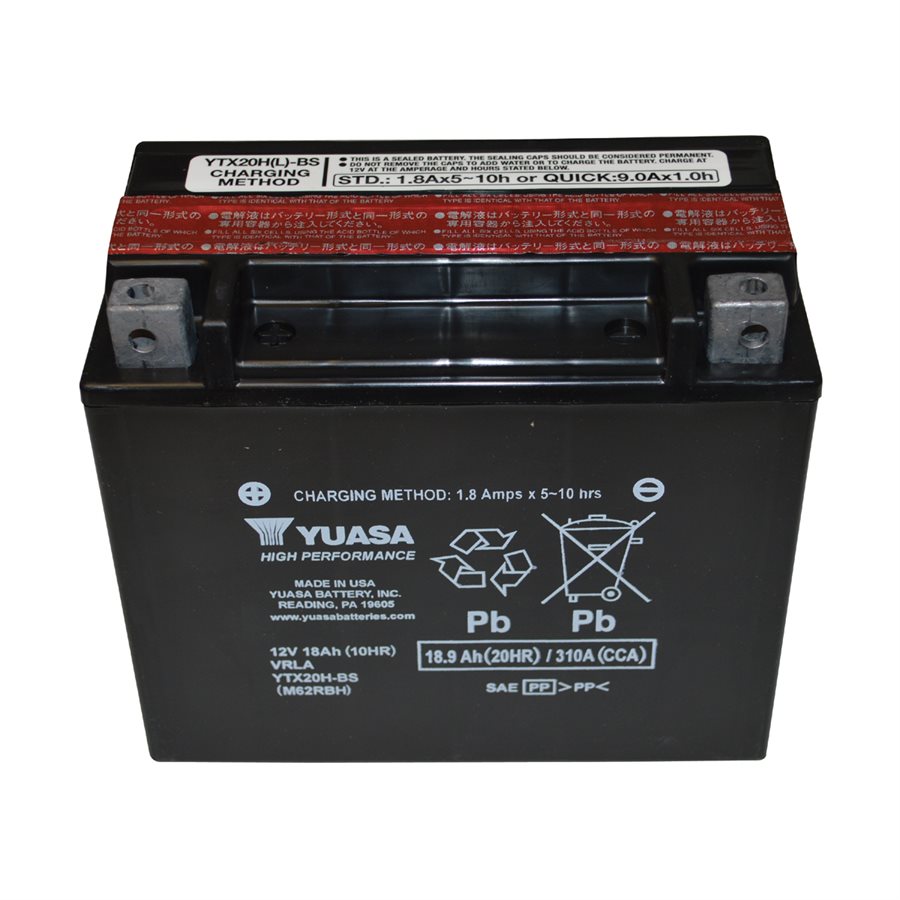 BATTERY YUASA YTX20H-BS (ACID BOTTLE INCLUD)